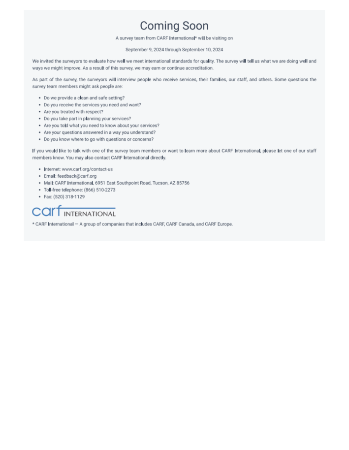 Upcoming CARF Survey – Expert Care